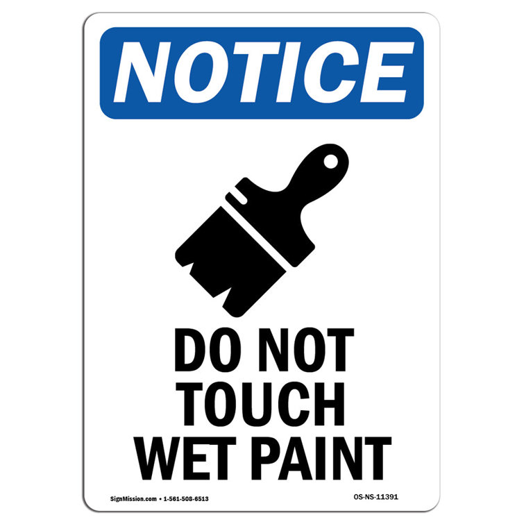 SignMission Do Not Touch Wet Paint Sign with Symbol | Wayfair