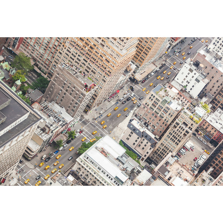 Ebern Designs View Of City Street In New York - Wrapped Canvas ...