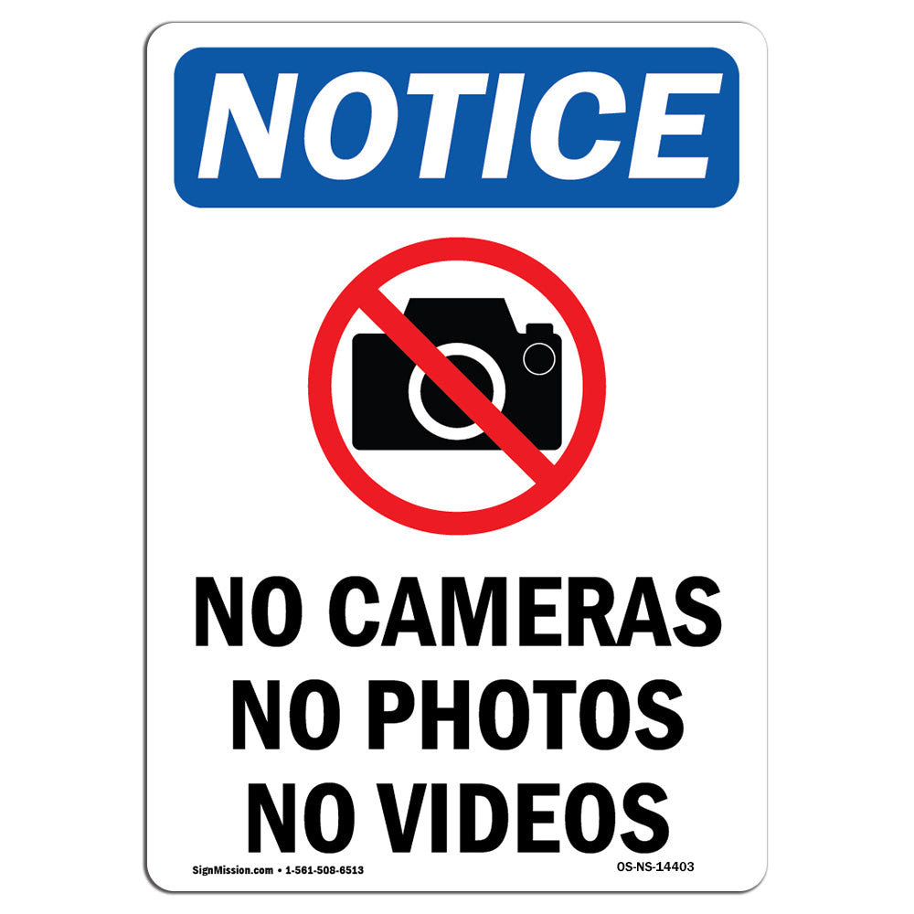 SignMission No Cameras No Photos Sign with Symbol | Wayfair