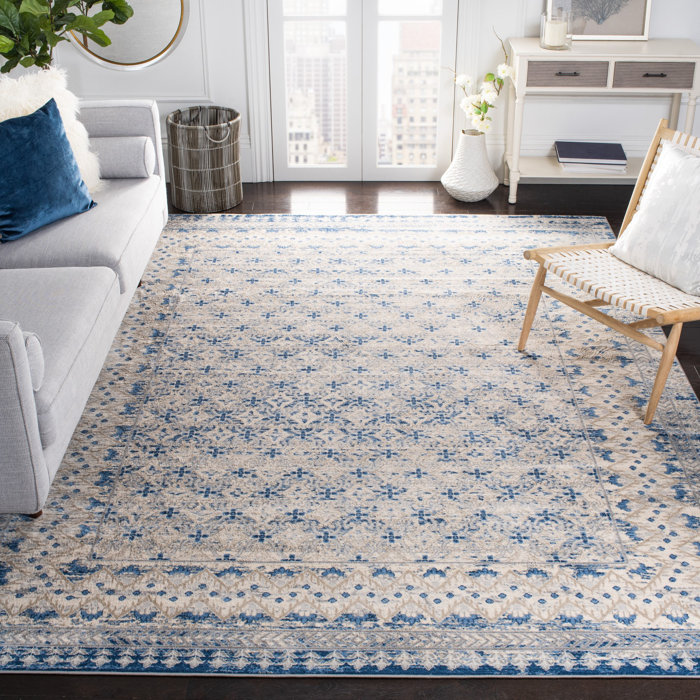 Bungalow Rose Llana Oriental Area Rug in Light Gray/Blue & Reviews ...