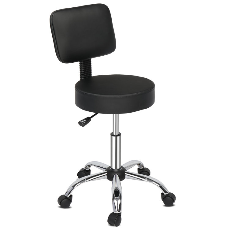 Latitude Run® Height Adjustable Shop Stool with Back Support | Wayfair