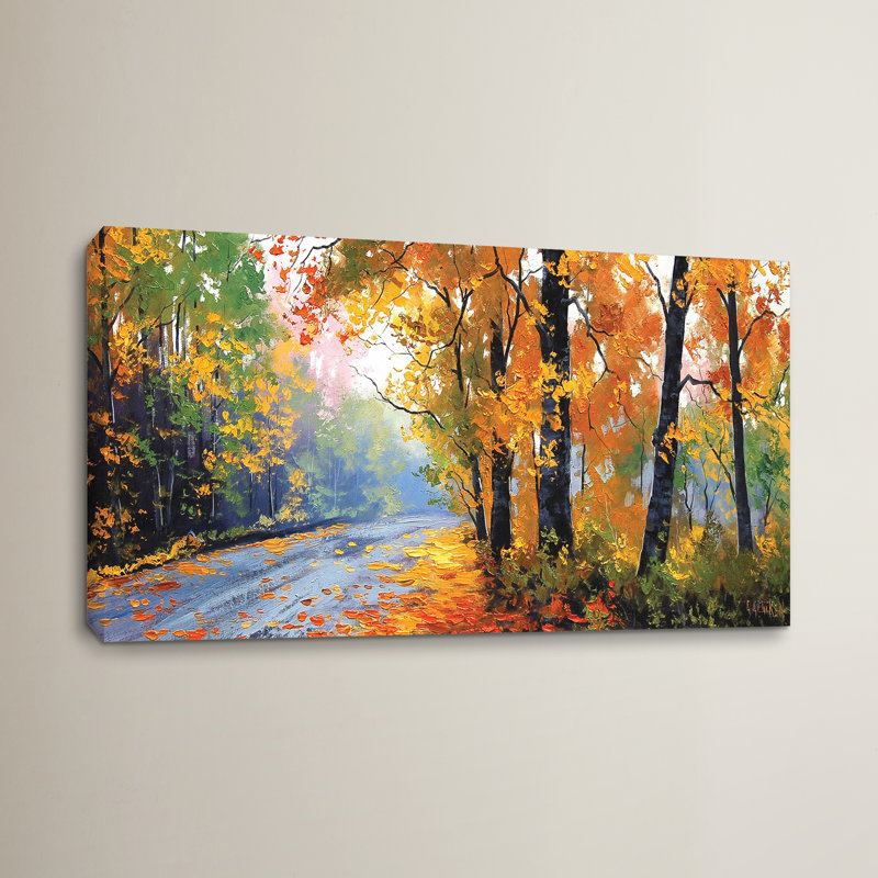 Red Barrel Studio® Autumn Backlight Painting Print on Wrapped Canvas ...