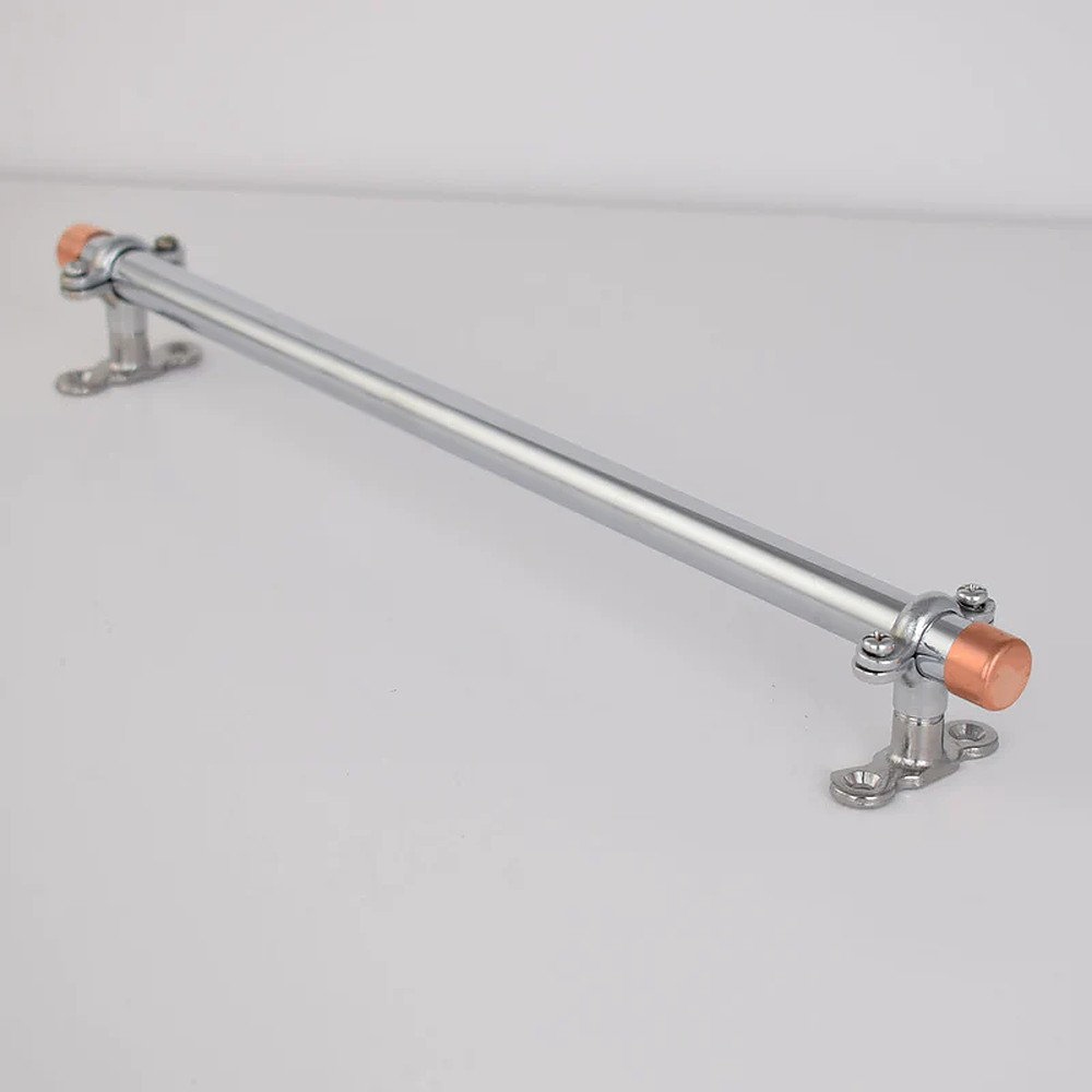 Proper Copper Design Chrome Bracket Handle With Copper End Caps ...