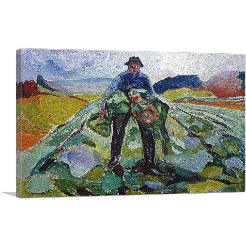 ARTCANVAS Man In The Cabbage Field 1916 by Edvard Munch - Wrapped ...