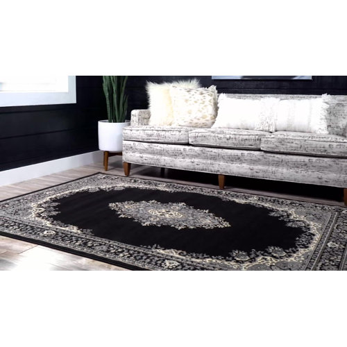 World Menagerie Balthrop Oriental Area Rug in Black & Reviews | Wayfair