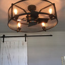 Hunter Fan 34'' Fennec 4 - Blade Caged Ceiling Fan with Wall Control ...