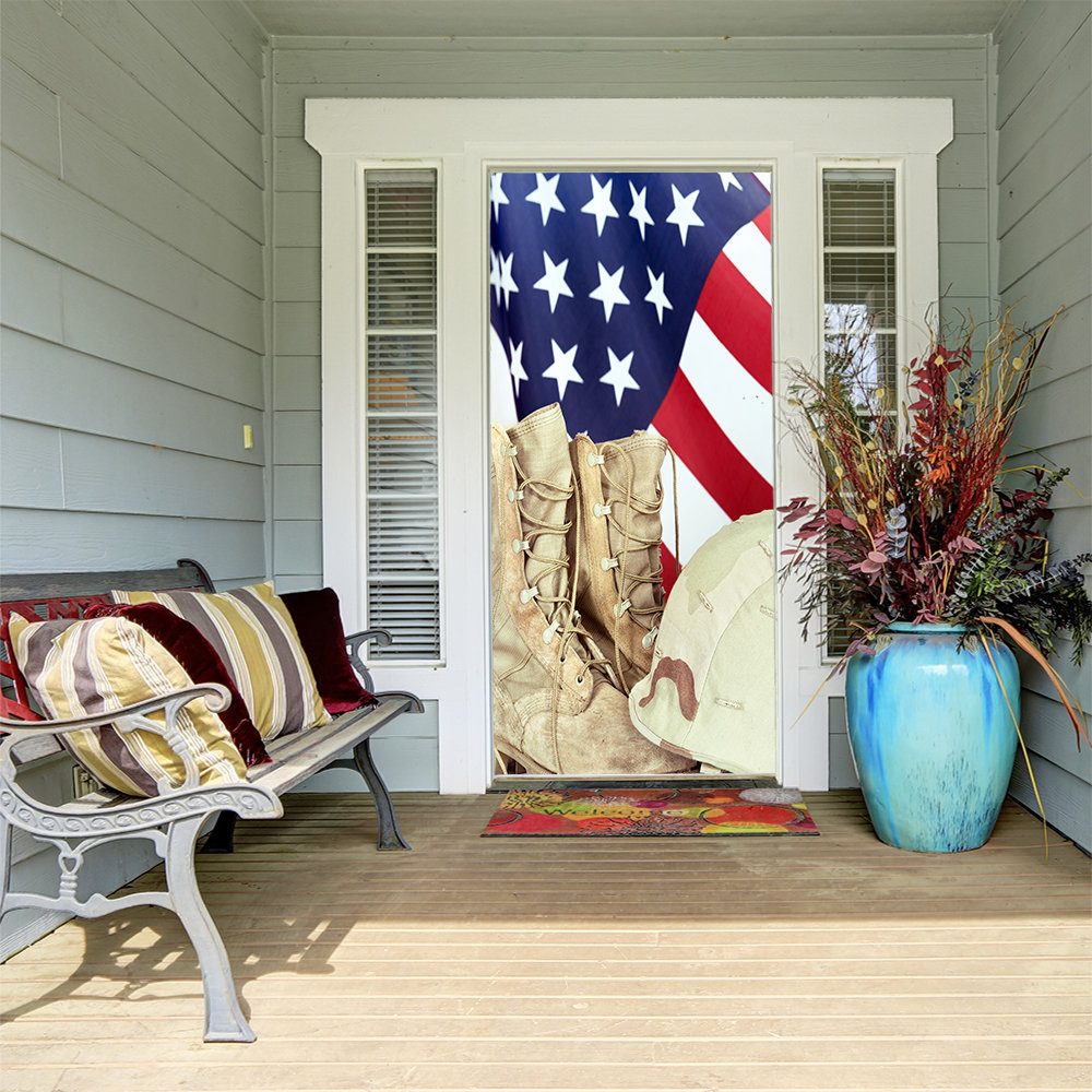 The Holiday Aisle® American Flag with Army Boots Door Mural | Wayfair