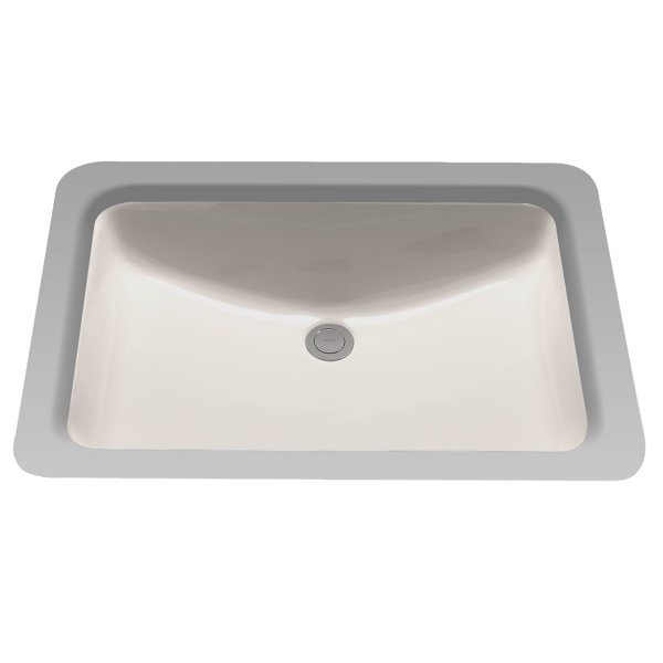 TOTO Vitreous China Rectangular Undermount Bathroom Sink with Overflow ...