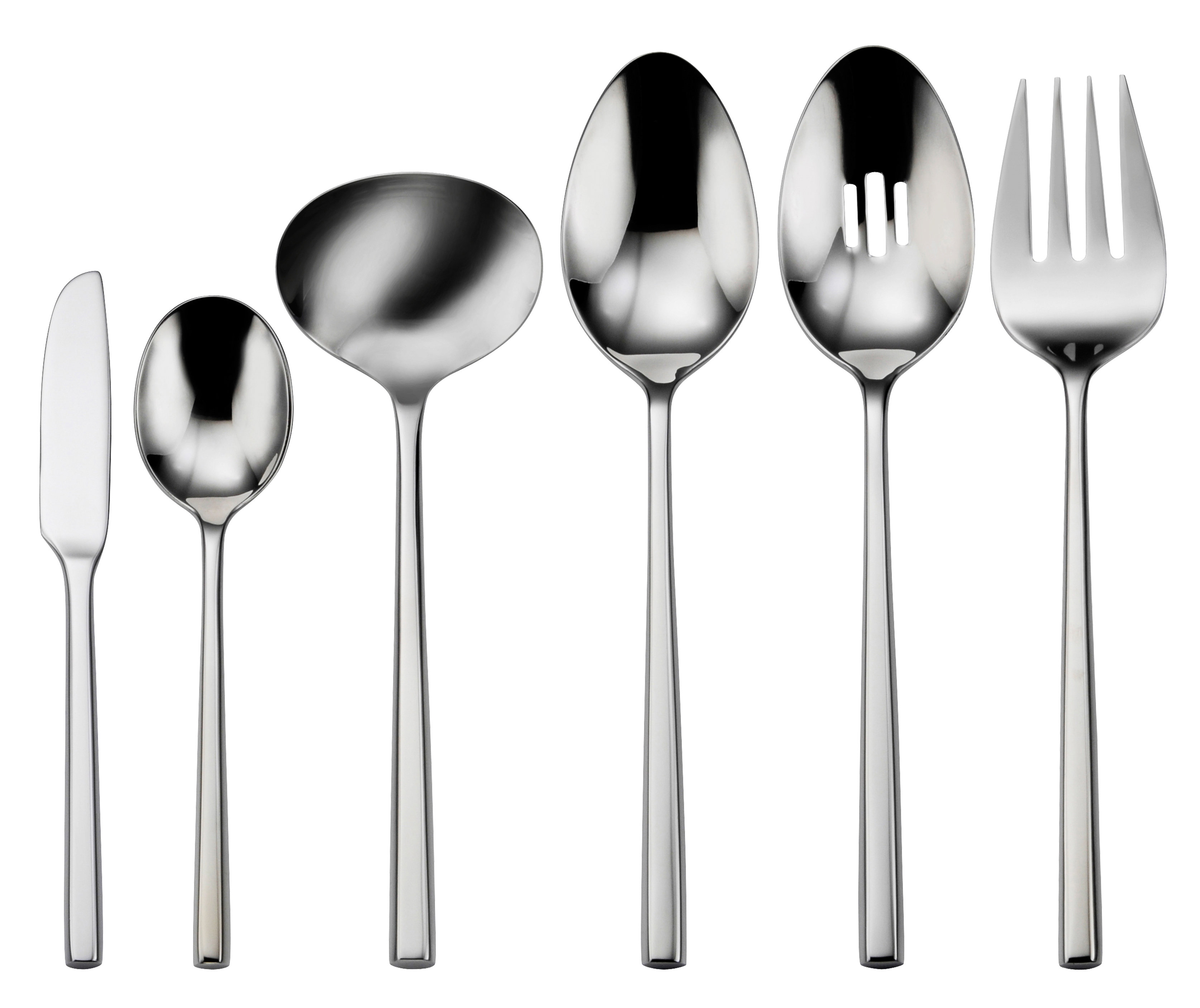 Oneida Diameter 6 Piece Flatware Serving Set, 18/10 Stainless Steel ...