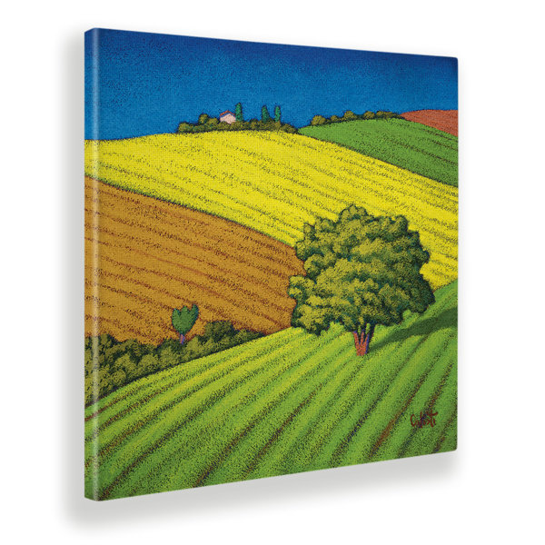 Brambly Cottage Green And Yellow Fields by Stefano Calisti - Unframed ...
