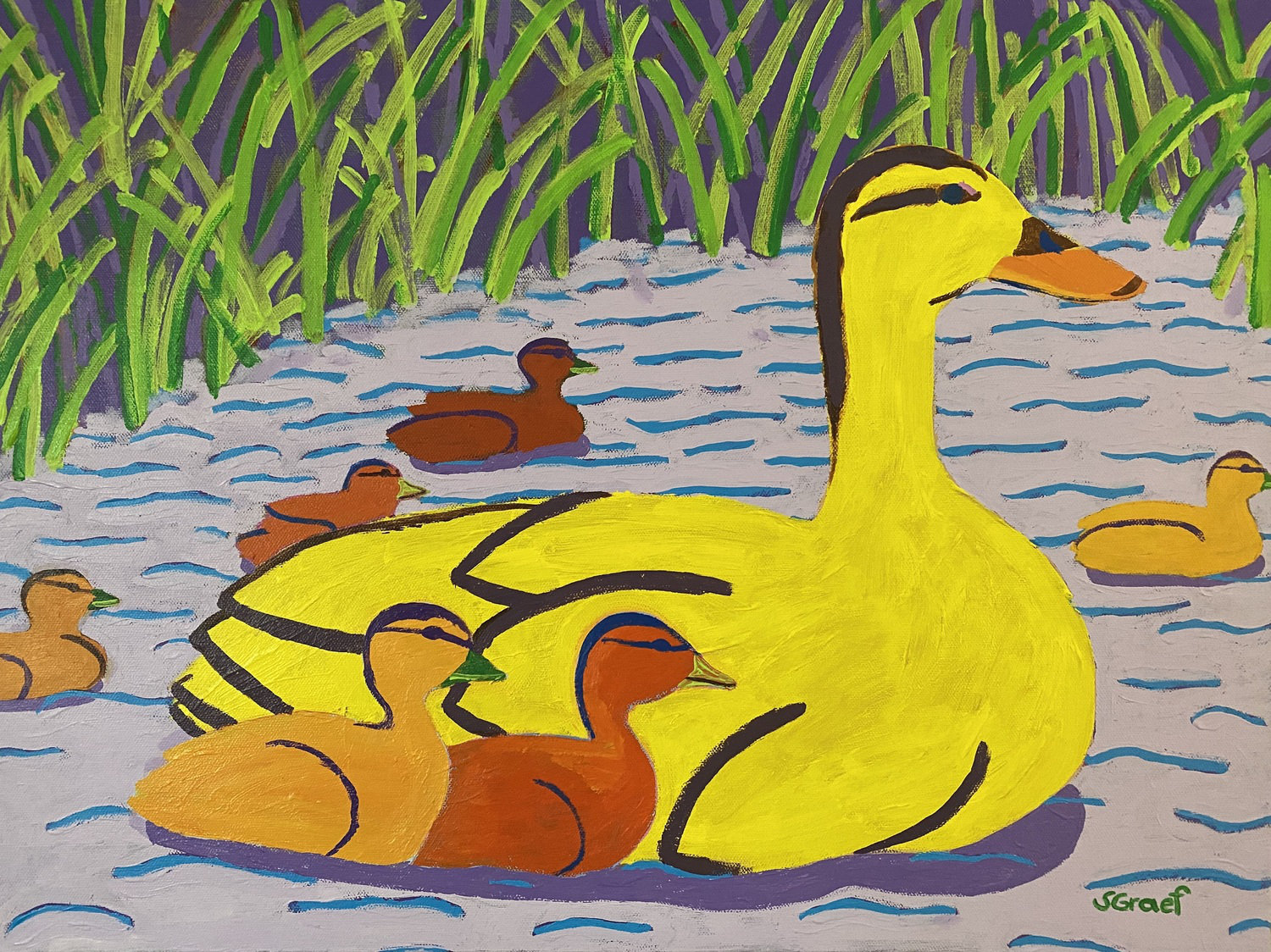Made & Curated Sue Graef Mama And Her Ducklings by Sue Graef - Print ...