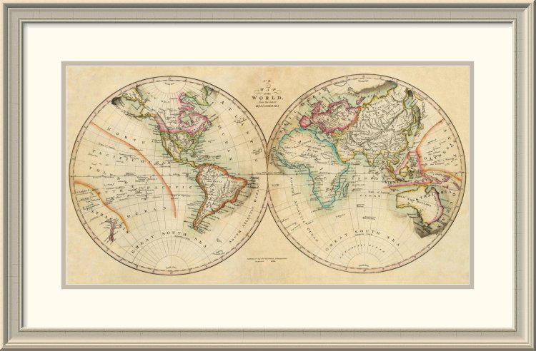 East Urban Home Map Of The World, 1820 - Picture Frame Print | Wayfair