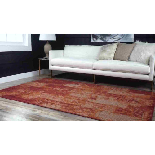 Williston Forge Veyo Abstract Area Rug in Terracotta & Reviews | Wayfair