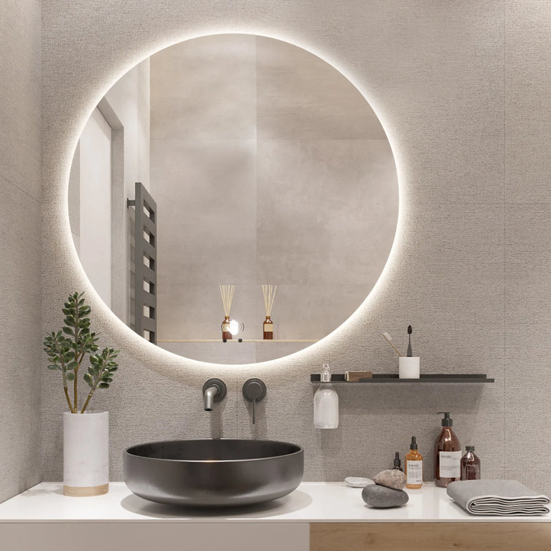 Latitude Run® Modern & Contemporary Lighted Fog Free Bathroom / Vanity ...