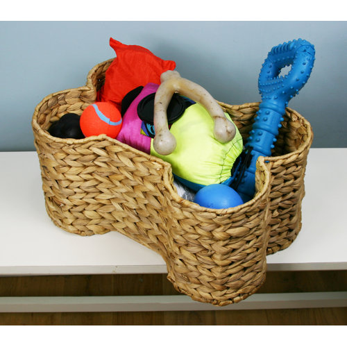 Bay Isle Home Hyacinth Bone Pet Dog Toy Rattan Basket & Reviews | Wayfair