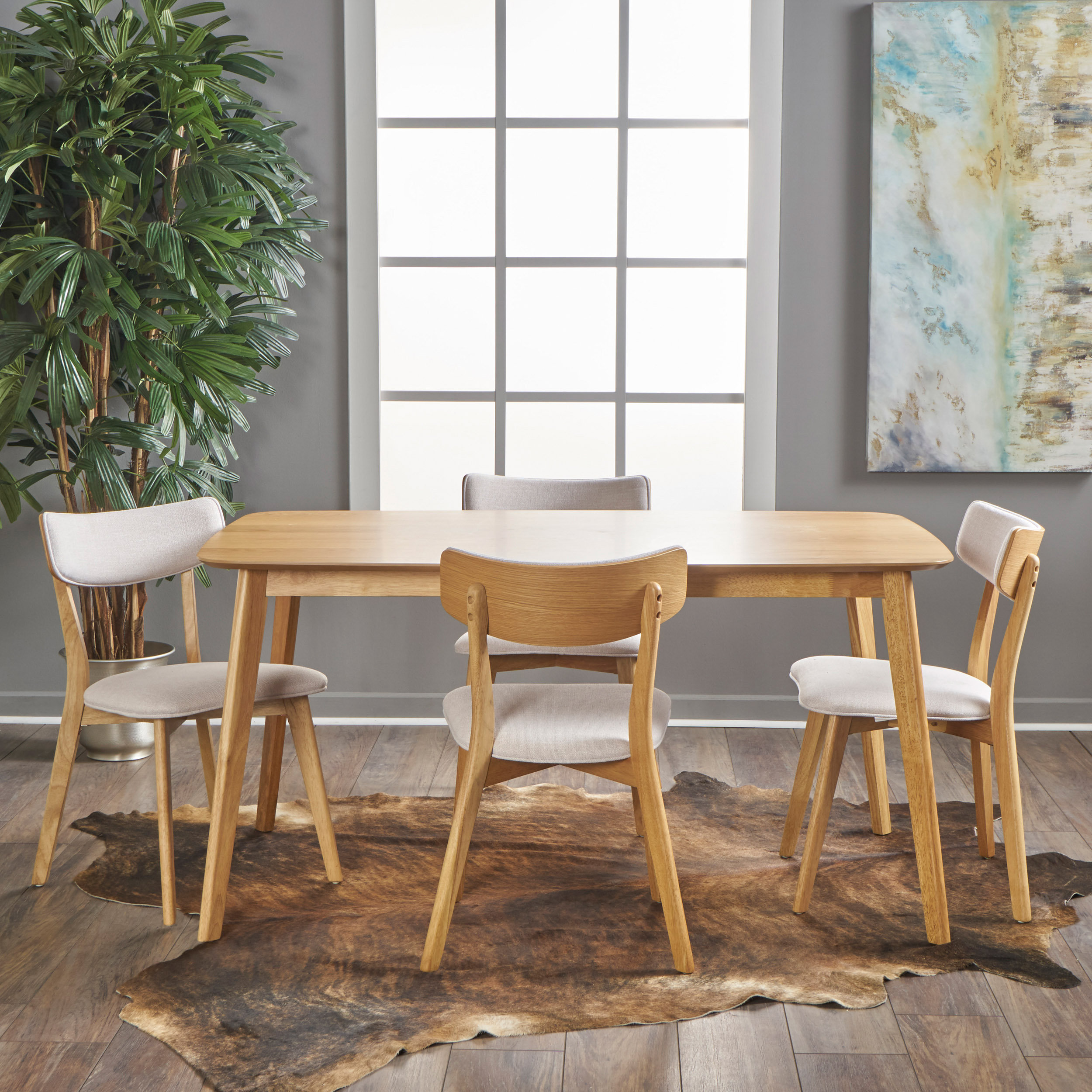 George Oliver Henry 4 - Person Solid Wood Dining Set & Reviews | Wayfair