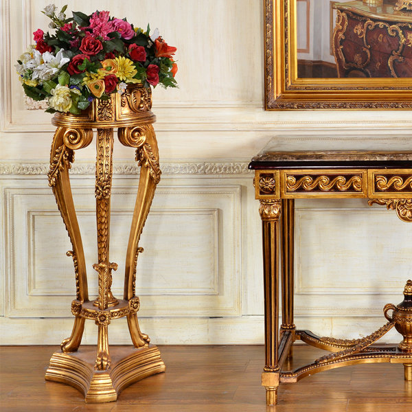 InfinityFurnitureImport Round Marble Plant Table | Wayfair