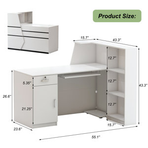 Inbox Zero Jodanna 1 L-Shape Laminate Reception Desk & Reviews | Wayfair