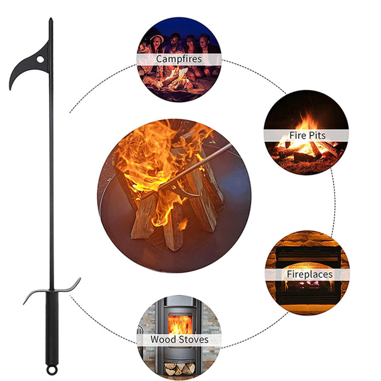 Arlmont & Co. 2PC Log Grabber Steel Fireplace Tool | Wayfair