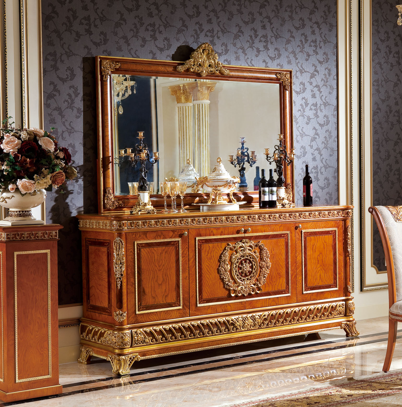 InfinityFurnitureImport Narcissus 87'' Wide Beech Solid Wood Sideboard ...