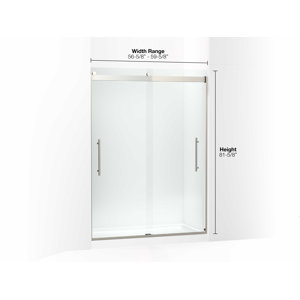 Kohler Levity Plus Less Sliding Shower Door, 81-5/8" H x 56-5/8 - 59-5/ ...