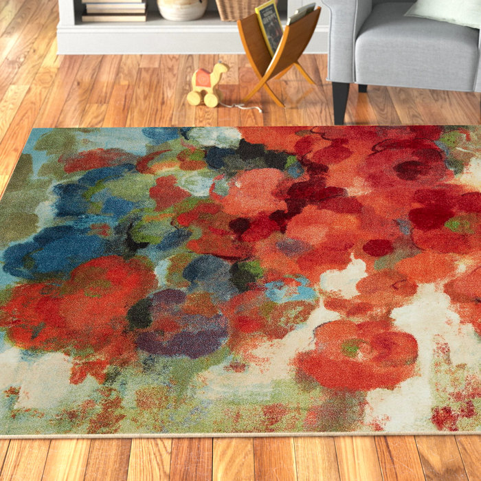 Andover Mills™ Santacruz Tufted Performance Orange/Green/Blue/Red Rug ...