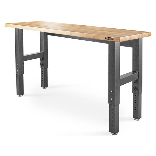 Homak 78"W Adjustable Height Wood Top Workbench | Wayfair