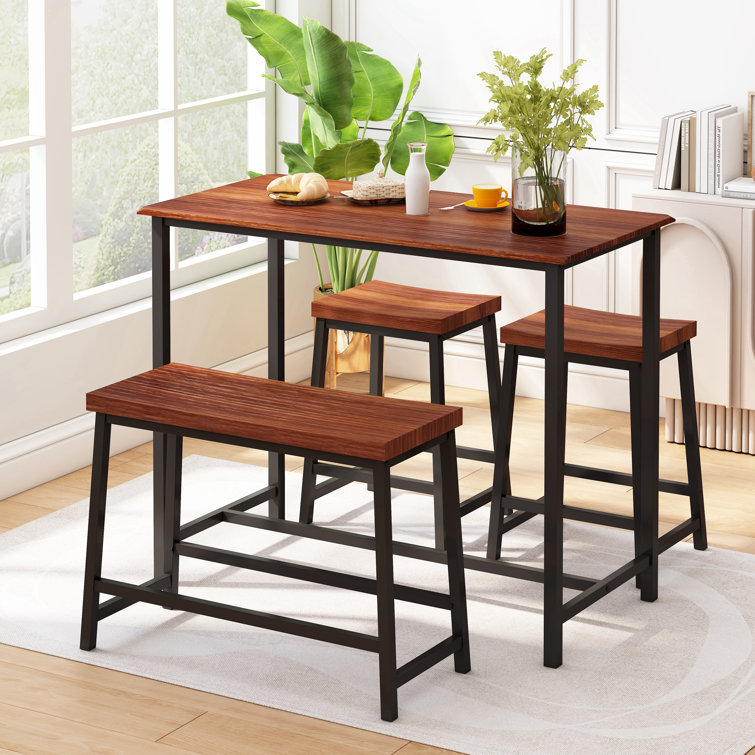 17 Stories Biola 4 - Person Counter Height Dining Set | Wayfair