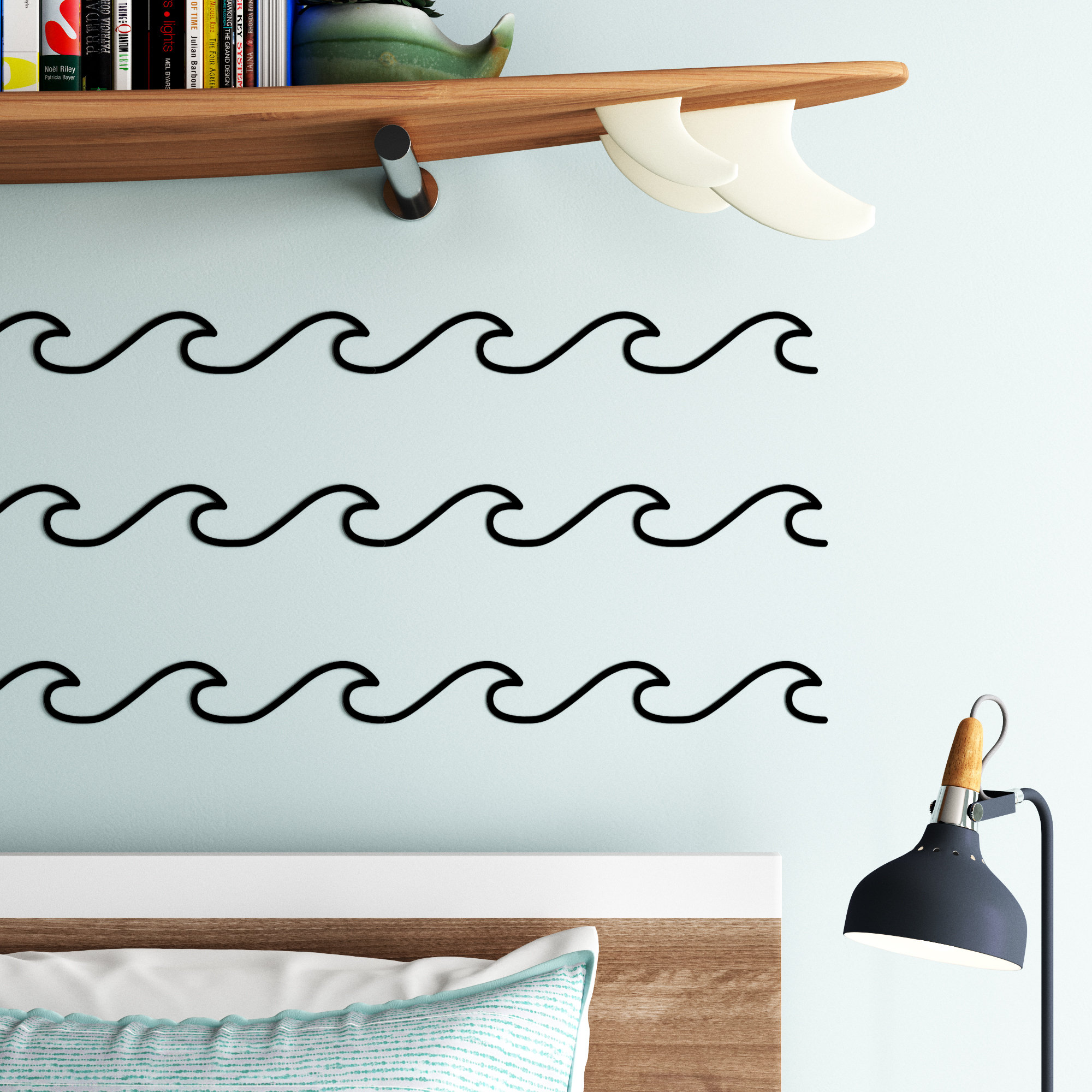 Trule Simplistic Waves Peel and Stick Wall Decals | Wayfair