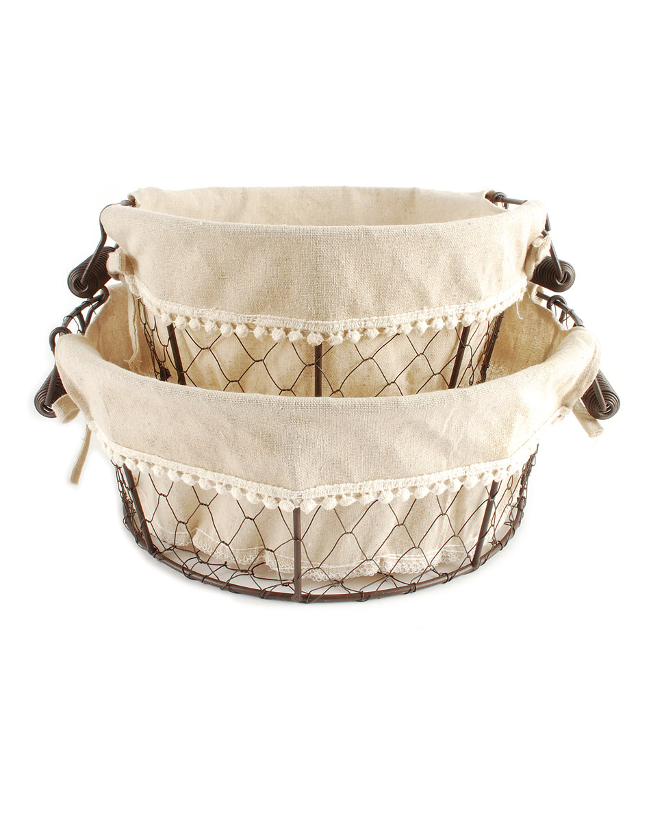 Blossom Bucket 2 Piece Round Mesh Basket with Fabric Handles - Wayfair ...