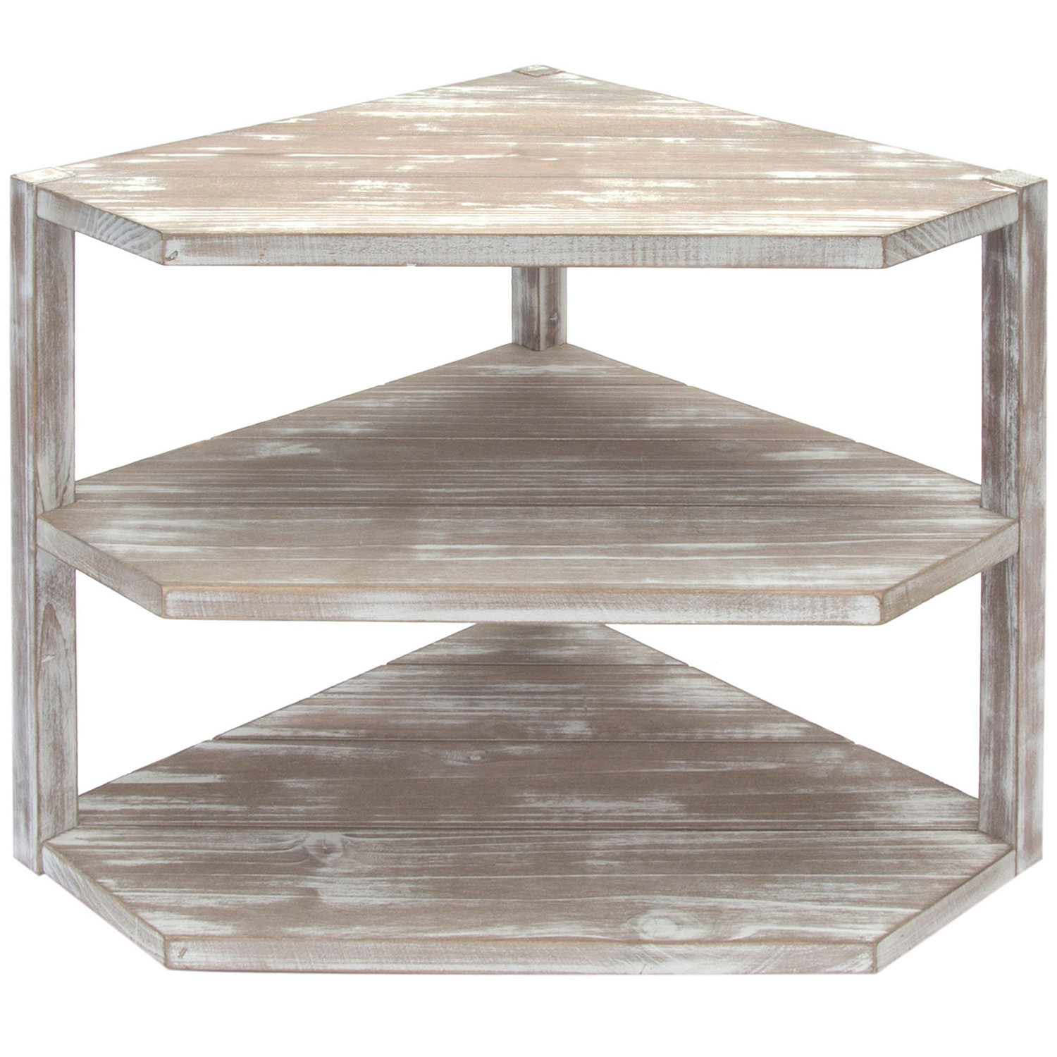 Gracie Oaks 3 Tier Wood Corner Shelving Rack | Wayfair