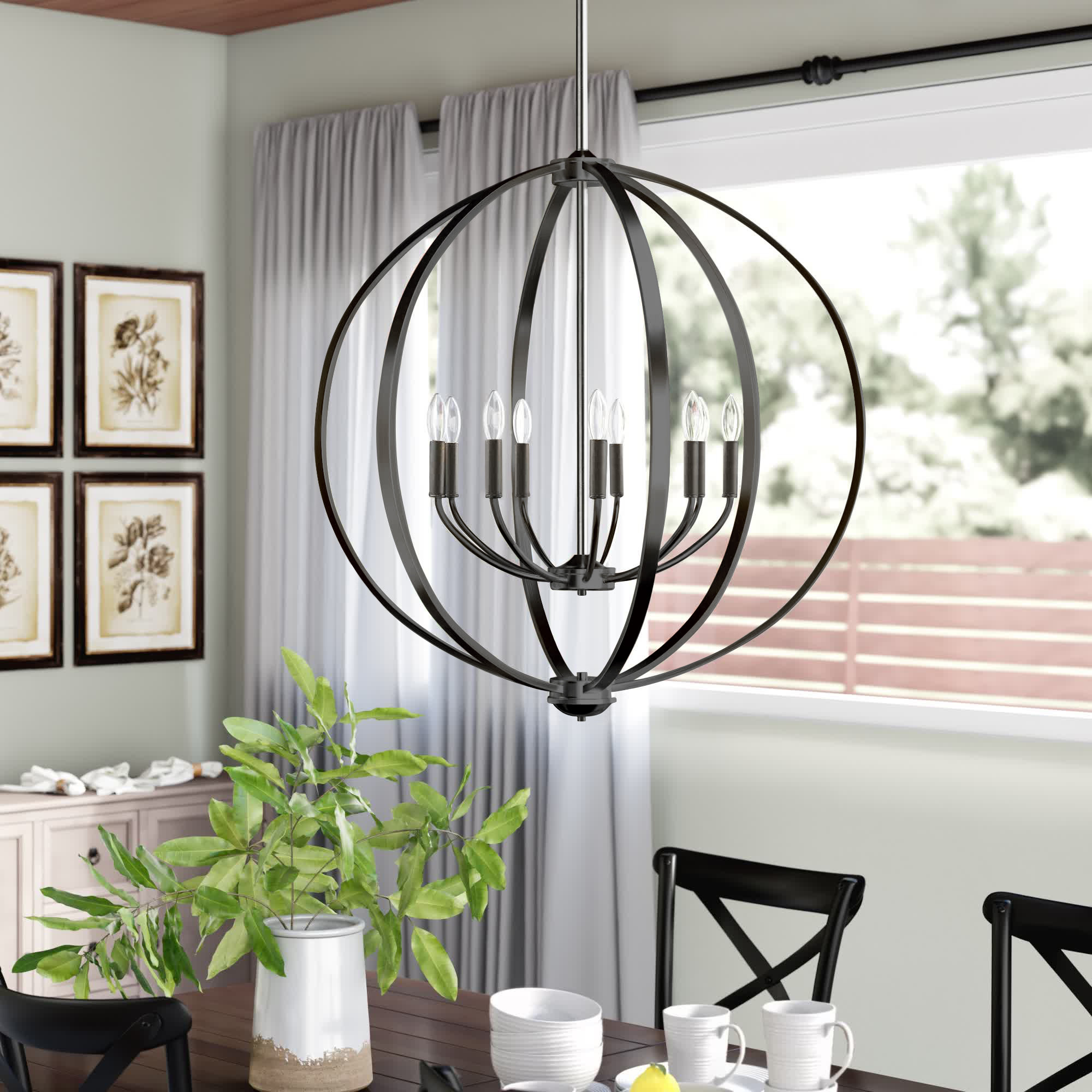 Laurel Foundry Modern Farmhouse Petitt 9 - Light Dimmable Geometric ...