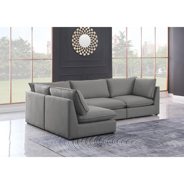 Wade Logan® Suzy Grey Durable Linen Modular Sectional - Wayfair Canada