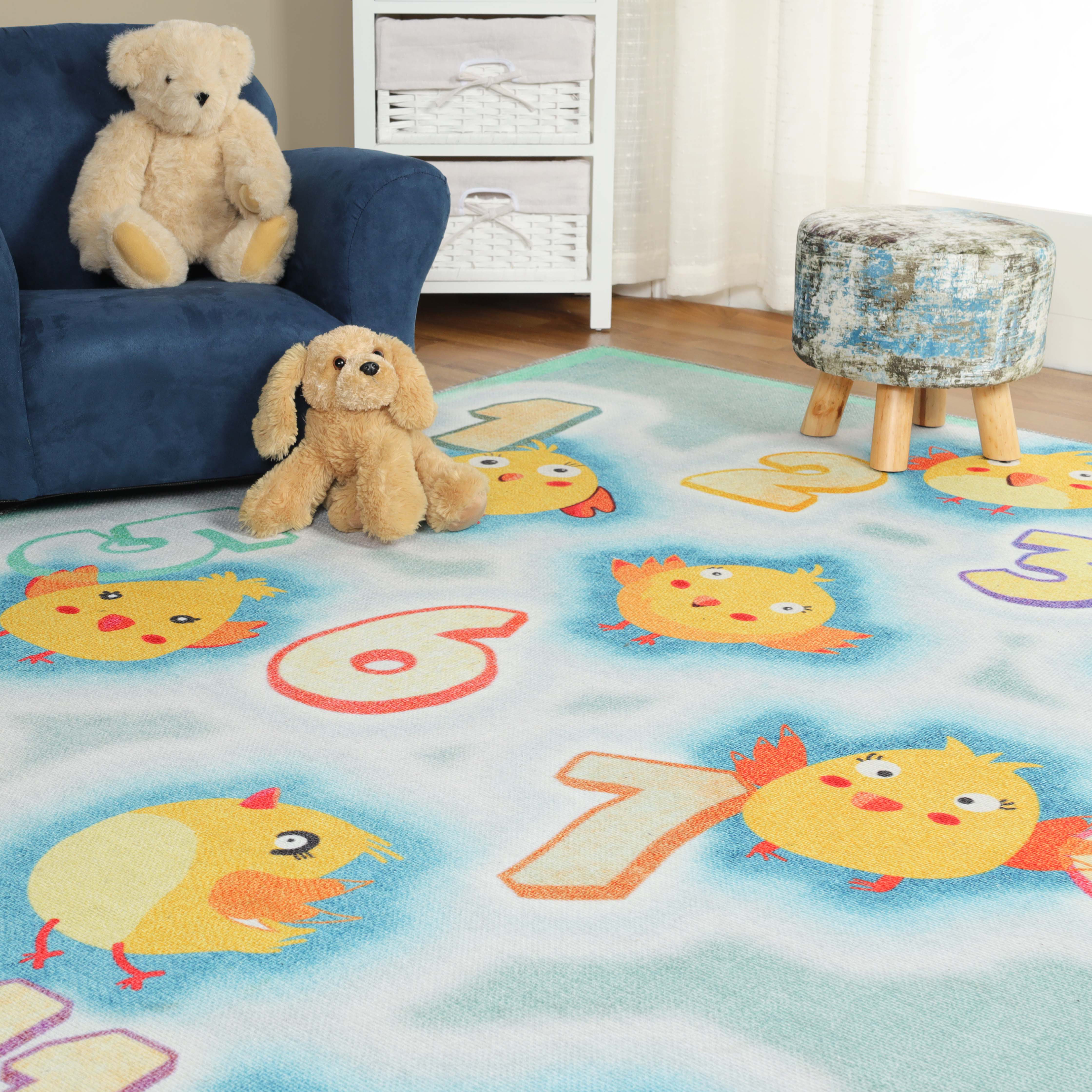 Zoomie Kids Caln Playtime Numbers Vibrant Kids Playroom Indoor Area Rug ...