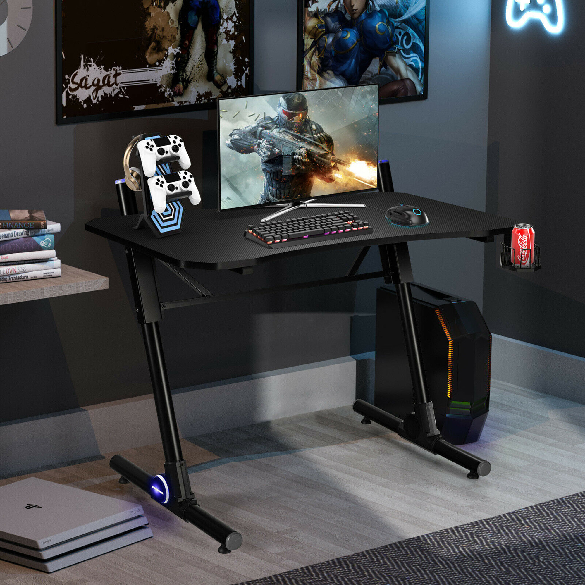 Inbox Zero Rimma Height Adjustable Gaming Desk | Wayfair