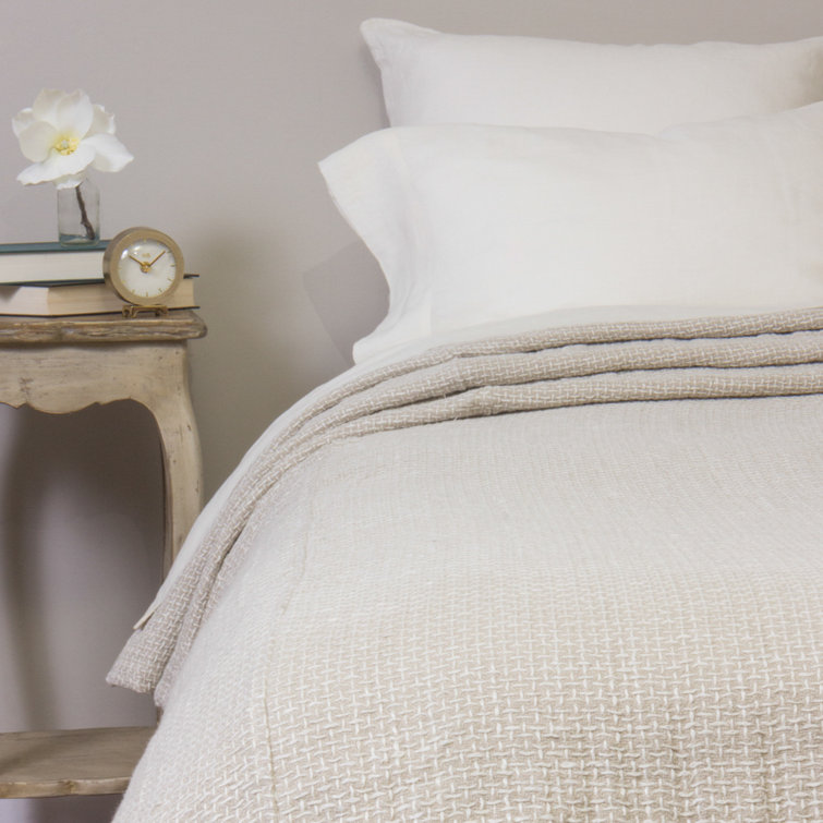 Amity Home Cream Linen Coverlet / Bedspread | Wayfair