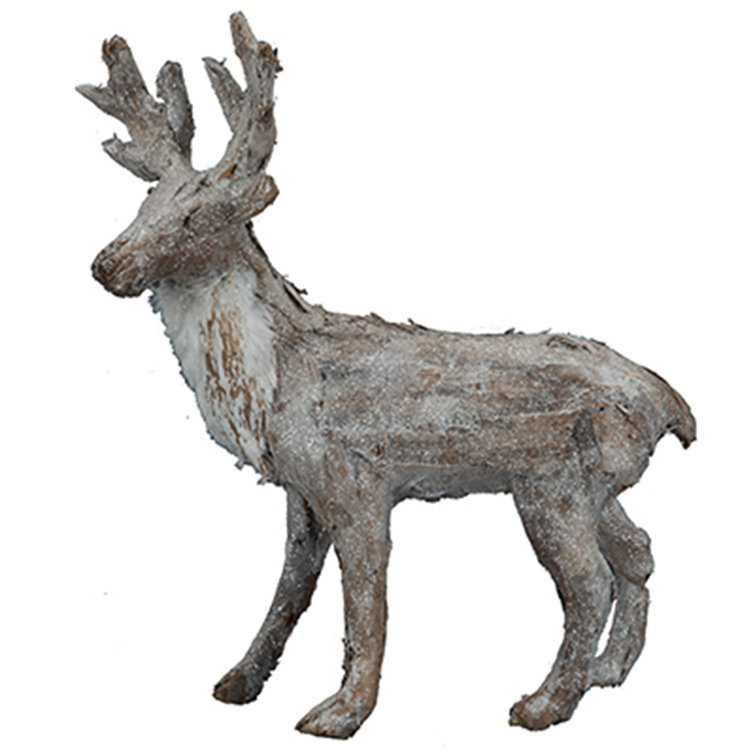 The Holiday Aisle® Standing Deer Figurine with Glitter | Wayfair