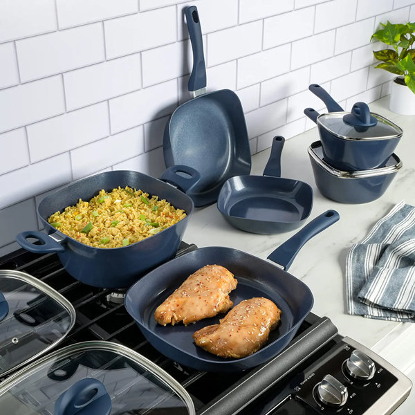 Gibson Soho Lounge Diamond 10 Piece Ceramic Nonstick Aluminum Cookware ...