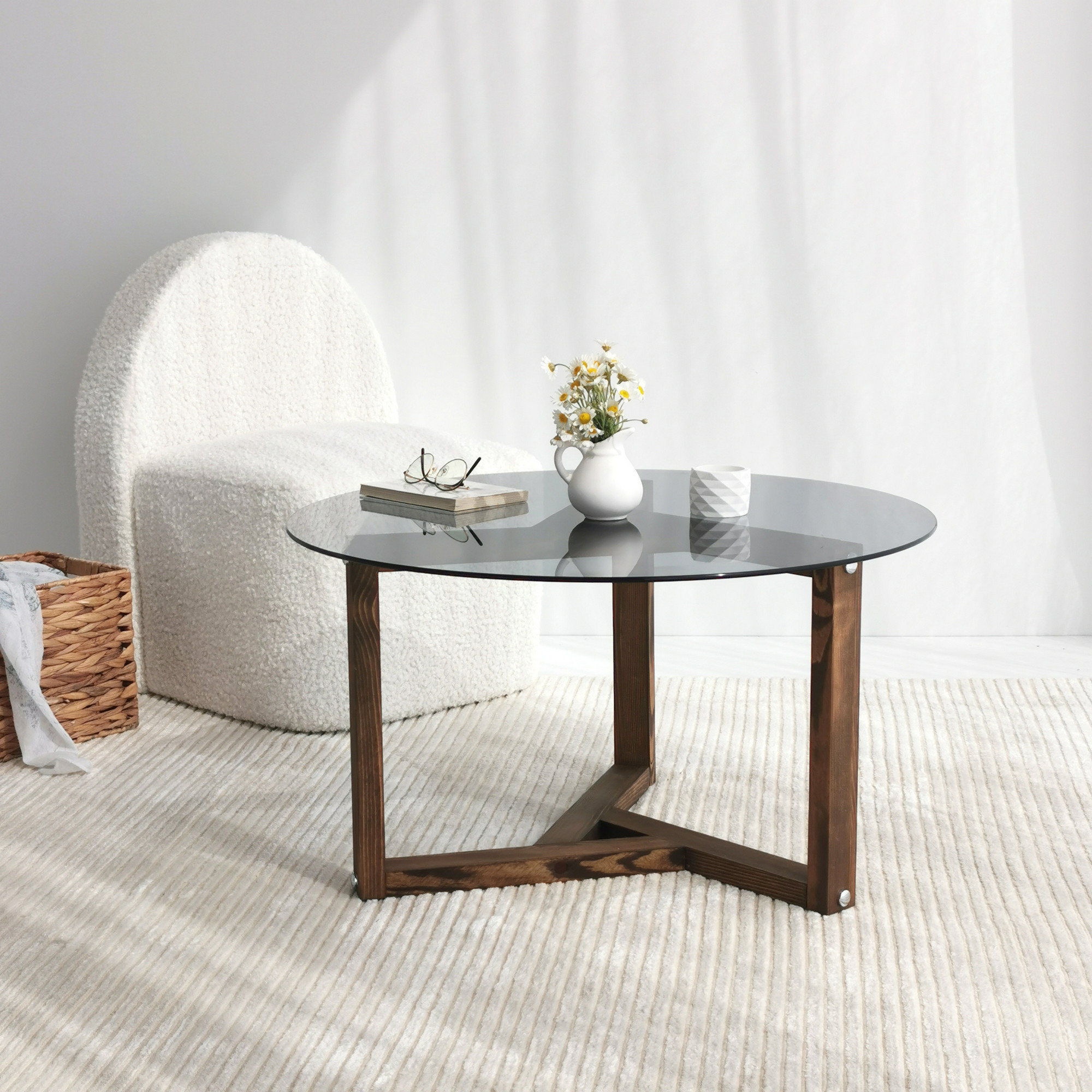East Urban Home Dhurpati Cross Legs Coffee Table | Wayfair