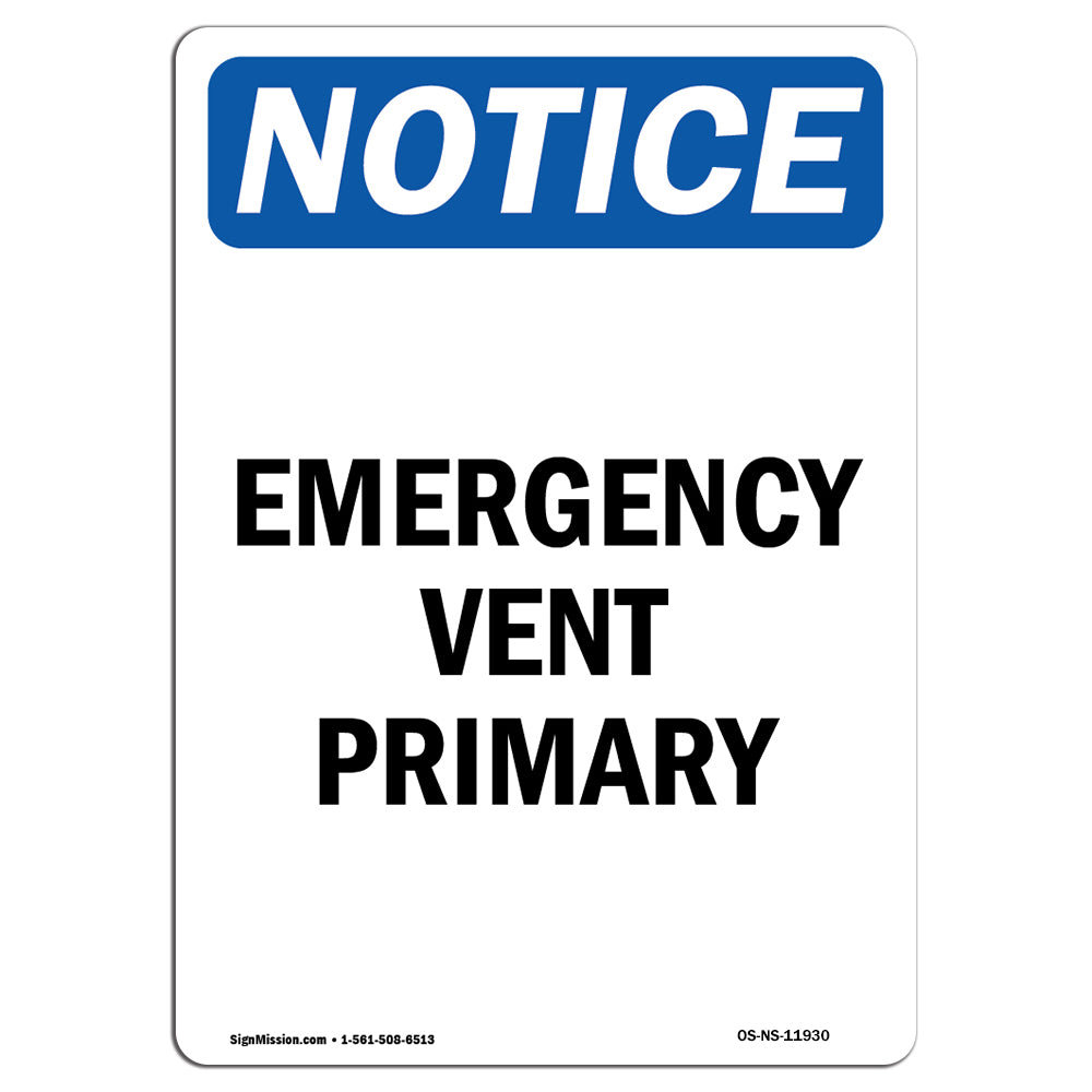 SignMission Emergency Vent Primary Sign | Wayfair
