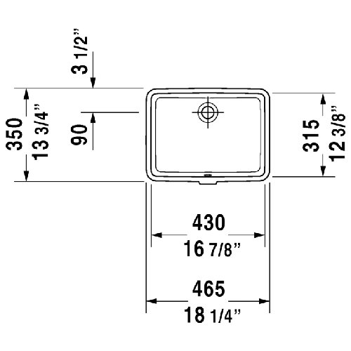 Duravit Vero Ceramic Rectangular Undermount Bathroom Sink with Overflow ...