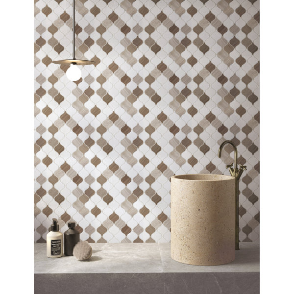 ES Stone 2.5" x 3" Marble Arabesque Mosaic Wall & Floor Tile & Reviews ...