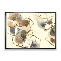 East Urban Home Gold Glam Squares V - Painting Print on Canvas | Wayfair