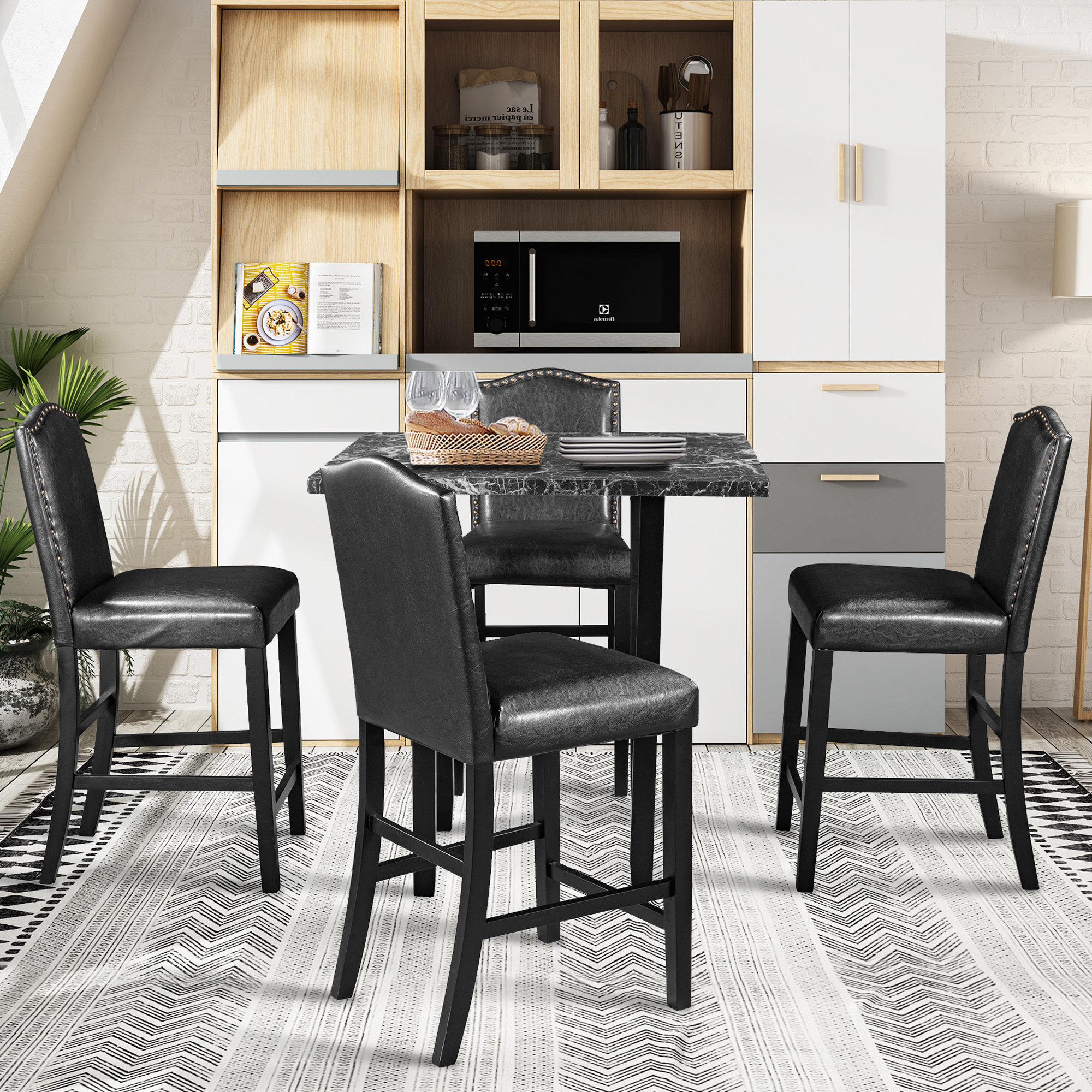 Winston Porter Bradgate 4 - Person Counter Height Dining Set | Wayfair