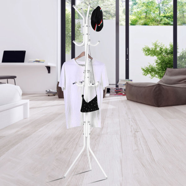 Rebrilliant Multi Hook Metal Coat Hat Rack Tree Stand Clothes Bag ...