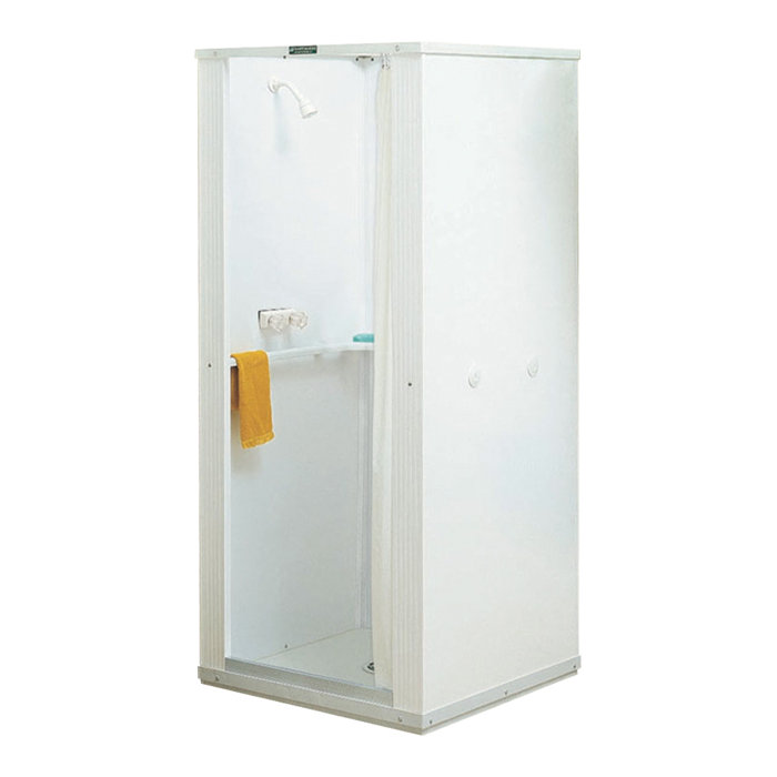 E.L. Mustee & Son Durastall 30'' x 73'' Square Sliding Shower Enclosure ...