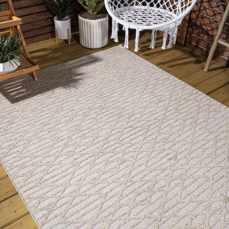 George Oliver Myndi Beige Indoor / Outdoor Area Rug & Reviews | Wayfair