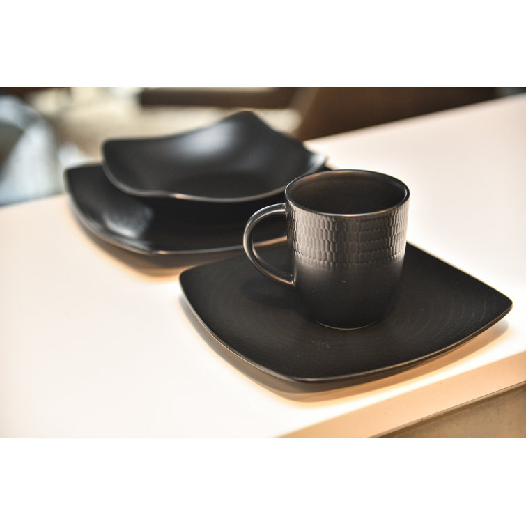 Red Vanilla Stoneware Dinnerware - Set of 16 & Reviews | Wayfair