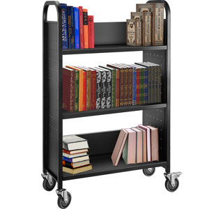 VEVOR Library L-Shaped Shelves Book Cart & Reviews | Wayfair