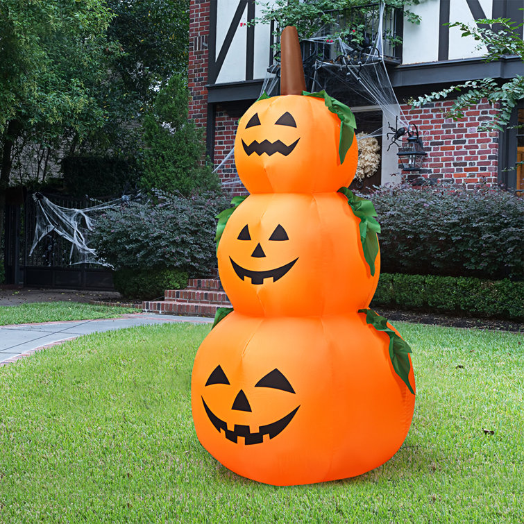 The Holiday Aisle® 3-Pumpkin Stack Inflatable | Wayfair